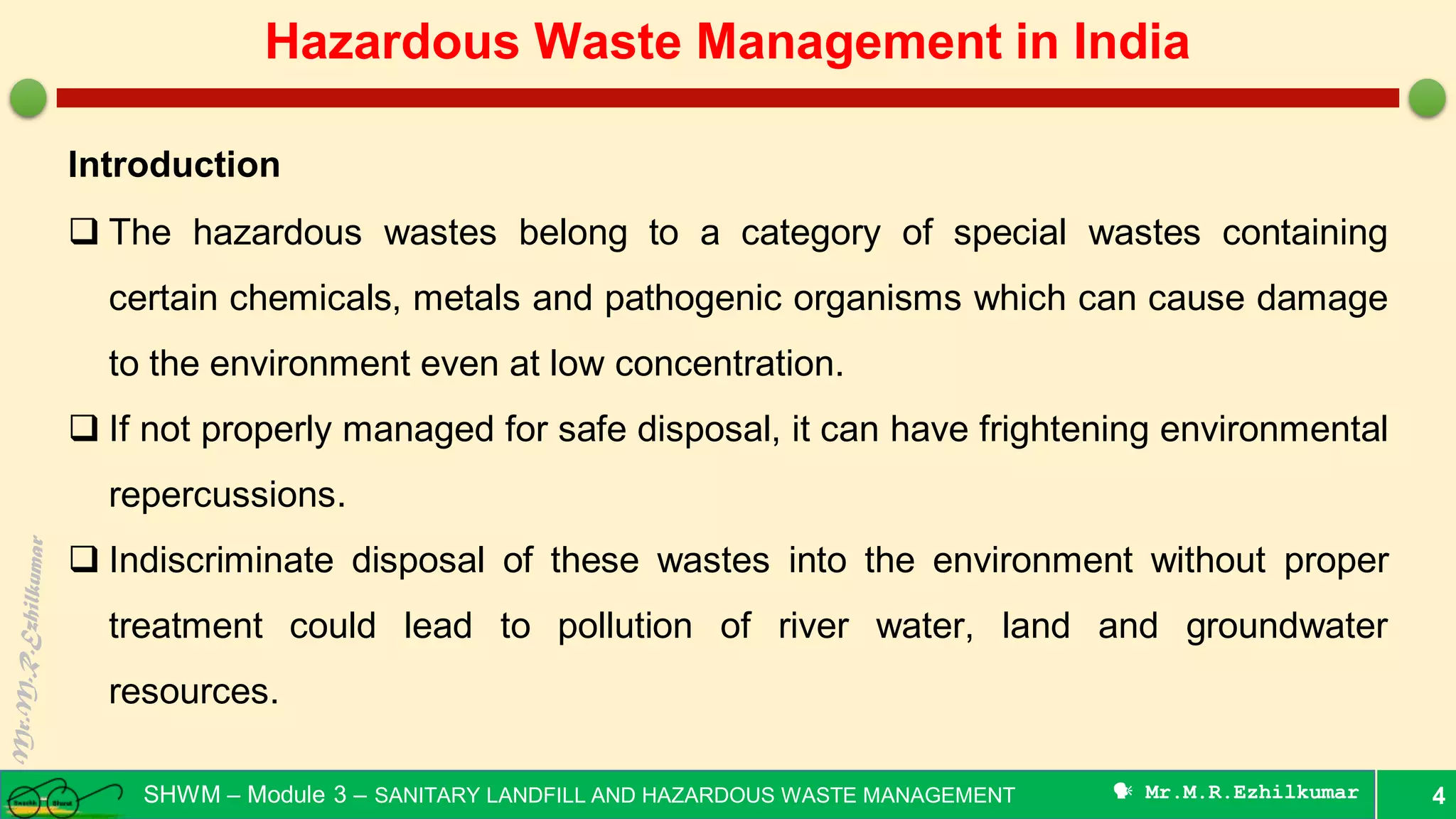 Hazardous waste management in India | PDF