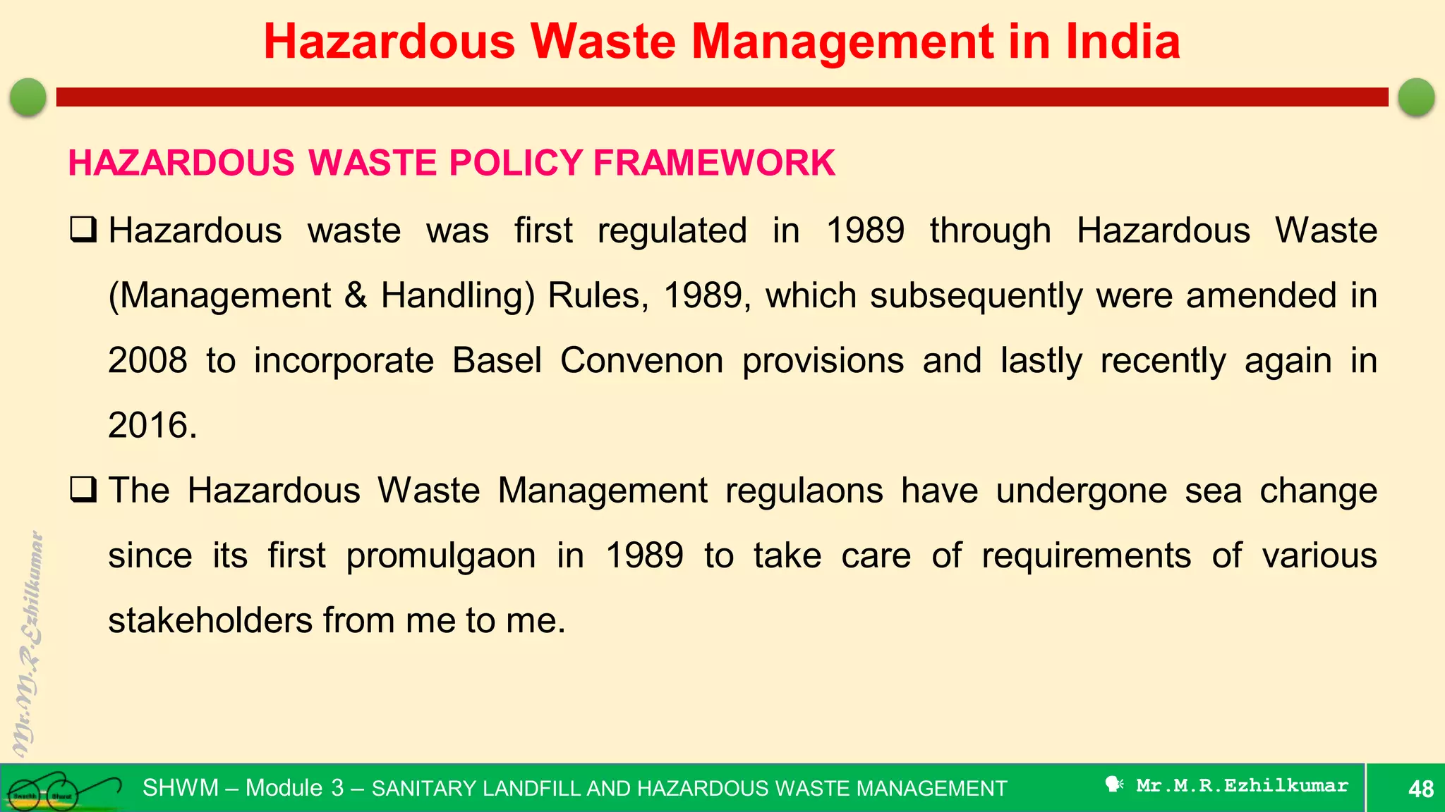 Hazardous waste management in India | PDF