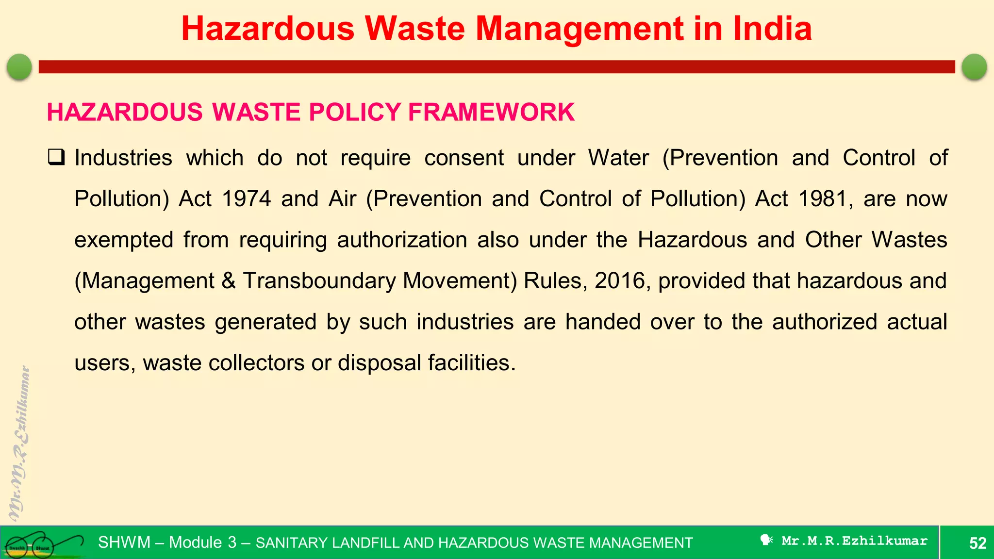 Hazardous waste management in India | PDF