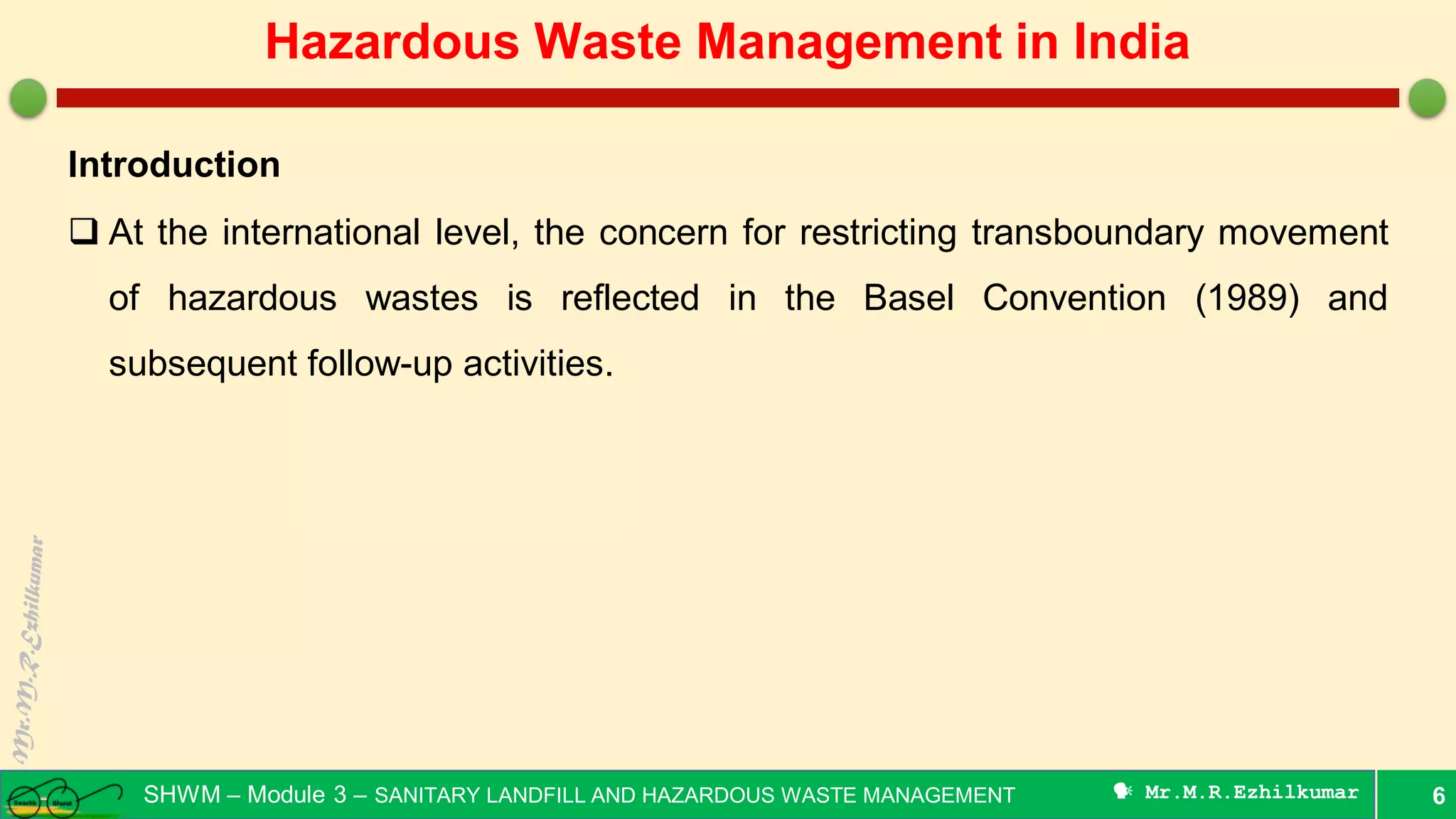 Hazardous waste management in India | PDF