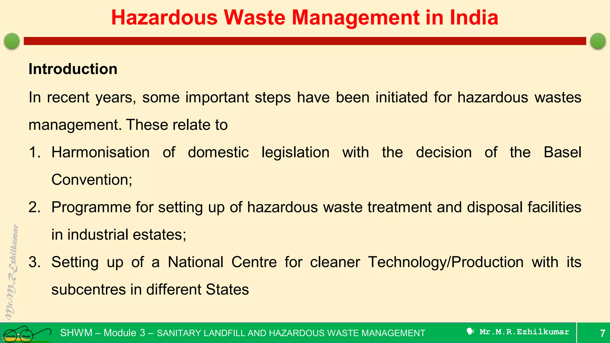 Hazardous waste management in India | PDF