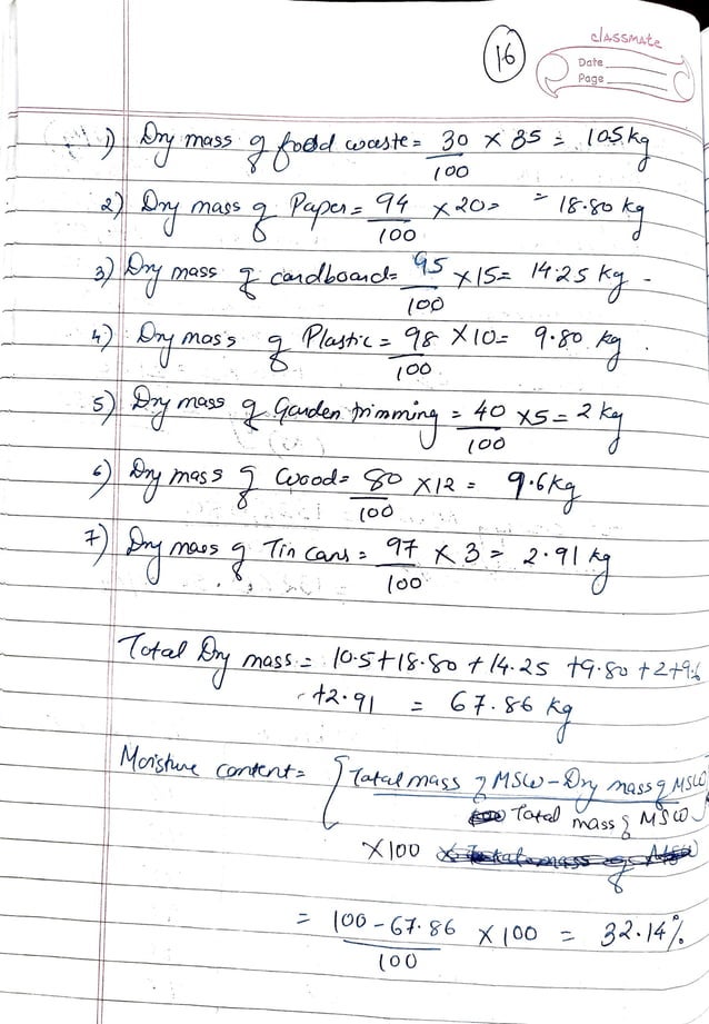 Numericals on Generation of Solid waste .pdf | Physics | Science