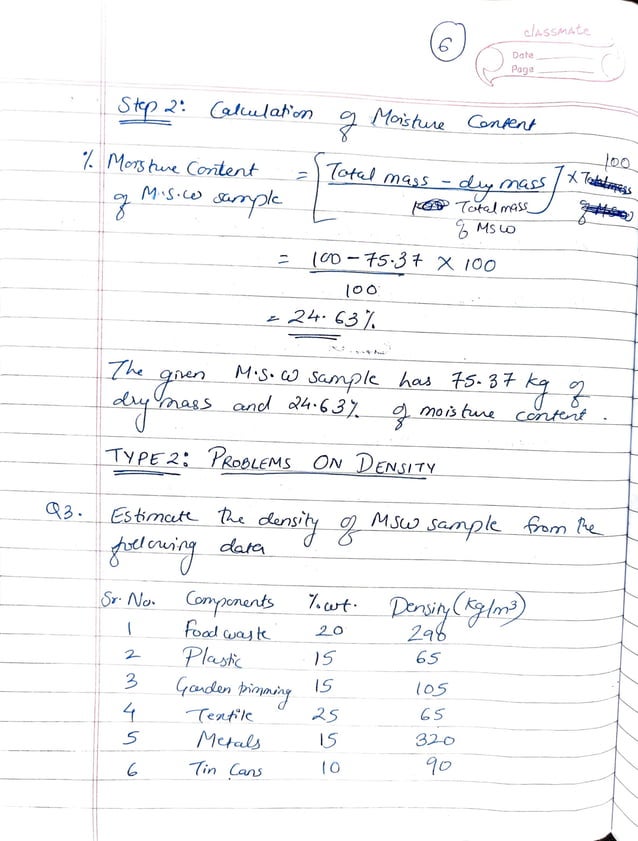 Numericals on Generation of Solid waste .pdf | Physics | Science