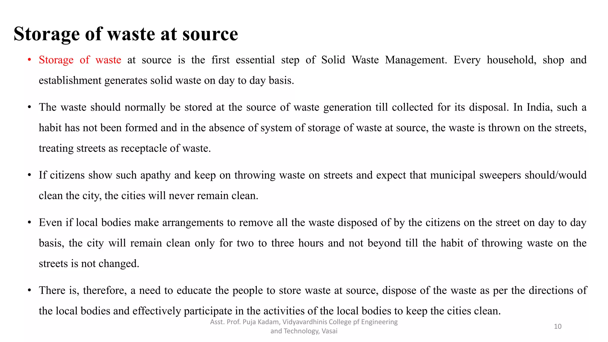 Waste Seggregation, Storage, Collection and Transport | PPTX