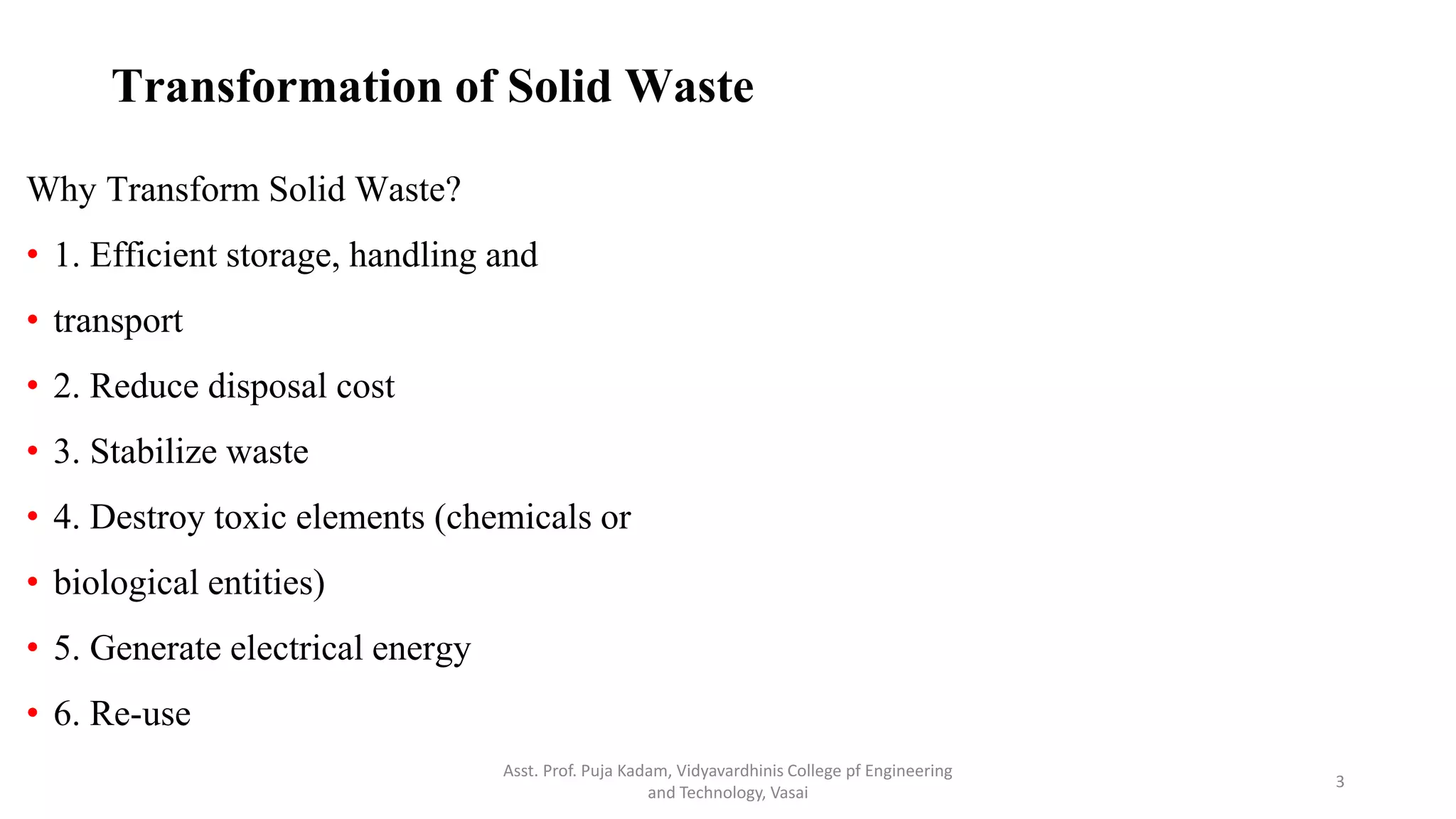 Waste Processing Techniques and Energy Recovery | PPT