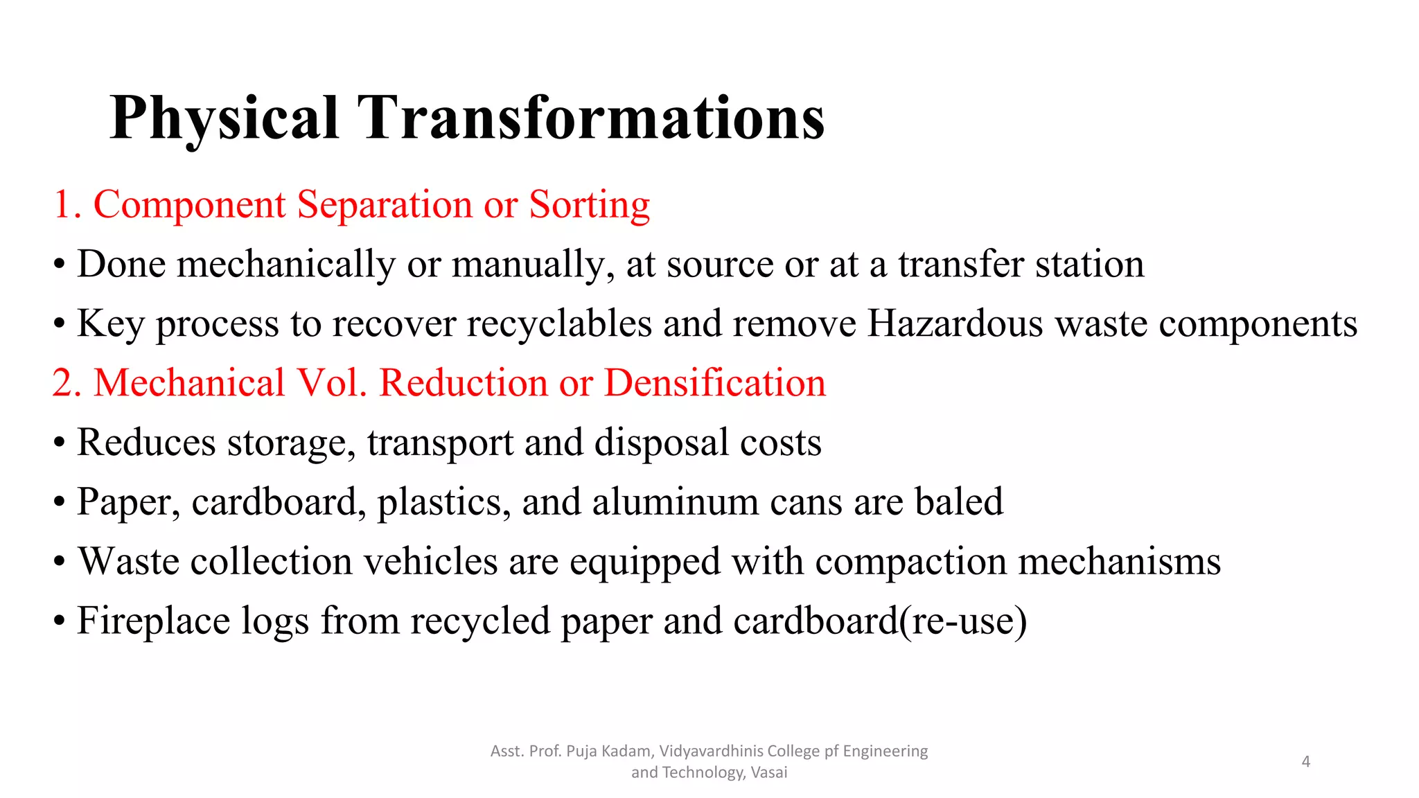 Waste Processing Techniques and Energy Recovery | PPT