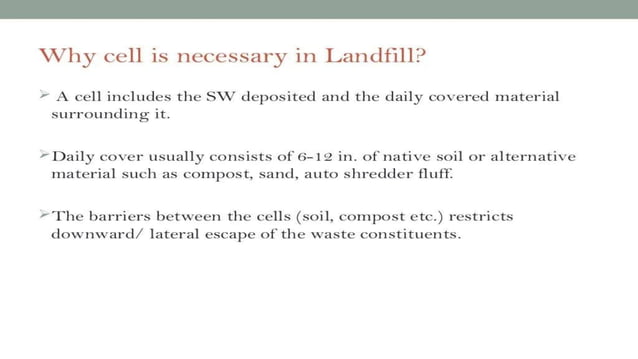 Landfill, Leachate Treatment and Landfill Gas Managemet | PPTX | Civil ...