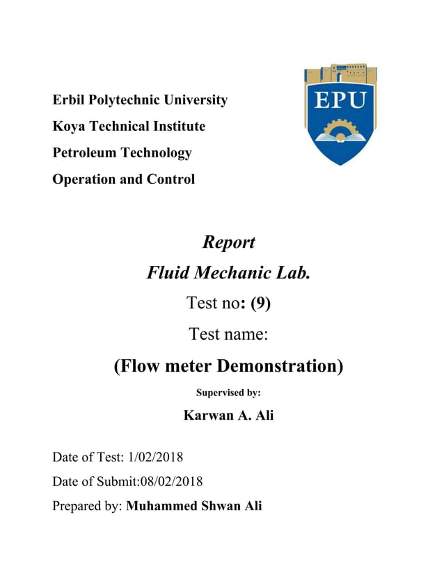exp.9 flow meter demonstration | PDF