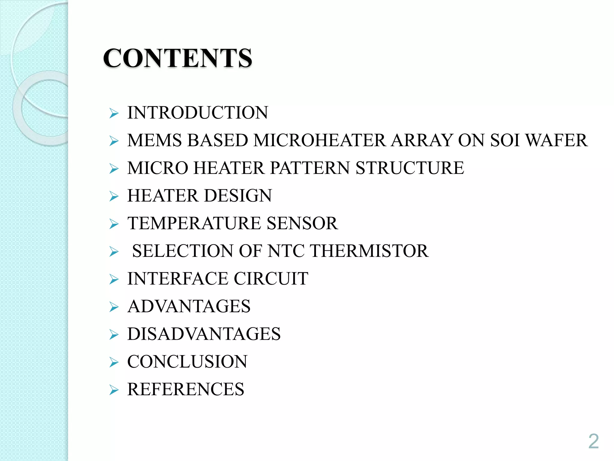 TEMPERATURE SENSOR READOUT CIRCUIT FOR MICROHEATER | PPTX