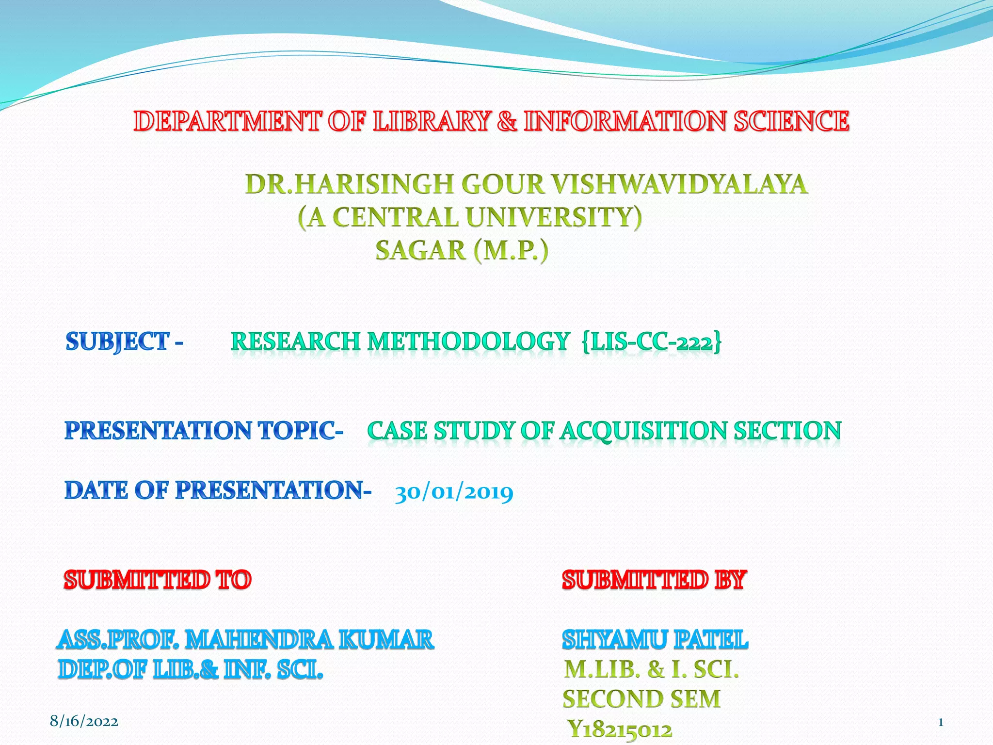 CASE STUDY OF ACQUISITION SECTION | PPT