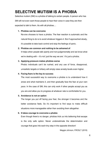 Shyness reluctancetospeakas dorselectivemutism handout | PDF