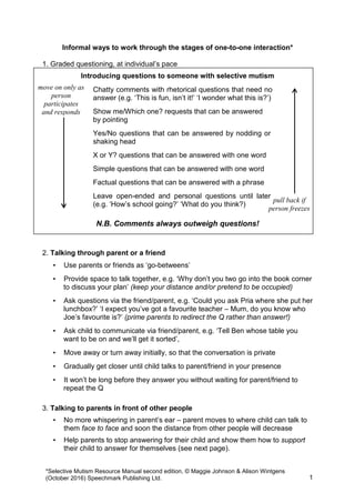 Shyness reluctancetospeakas dorselectivemutism handout | PDF