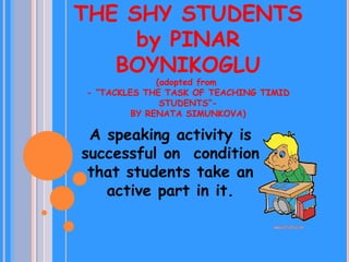 Teaching 'Shy Students' | PPT | Education