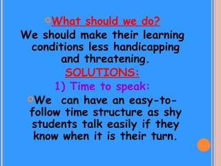 Teaching 'Shy Students' | PPT | Education