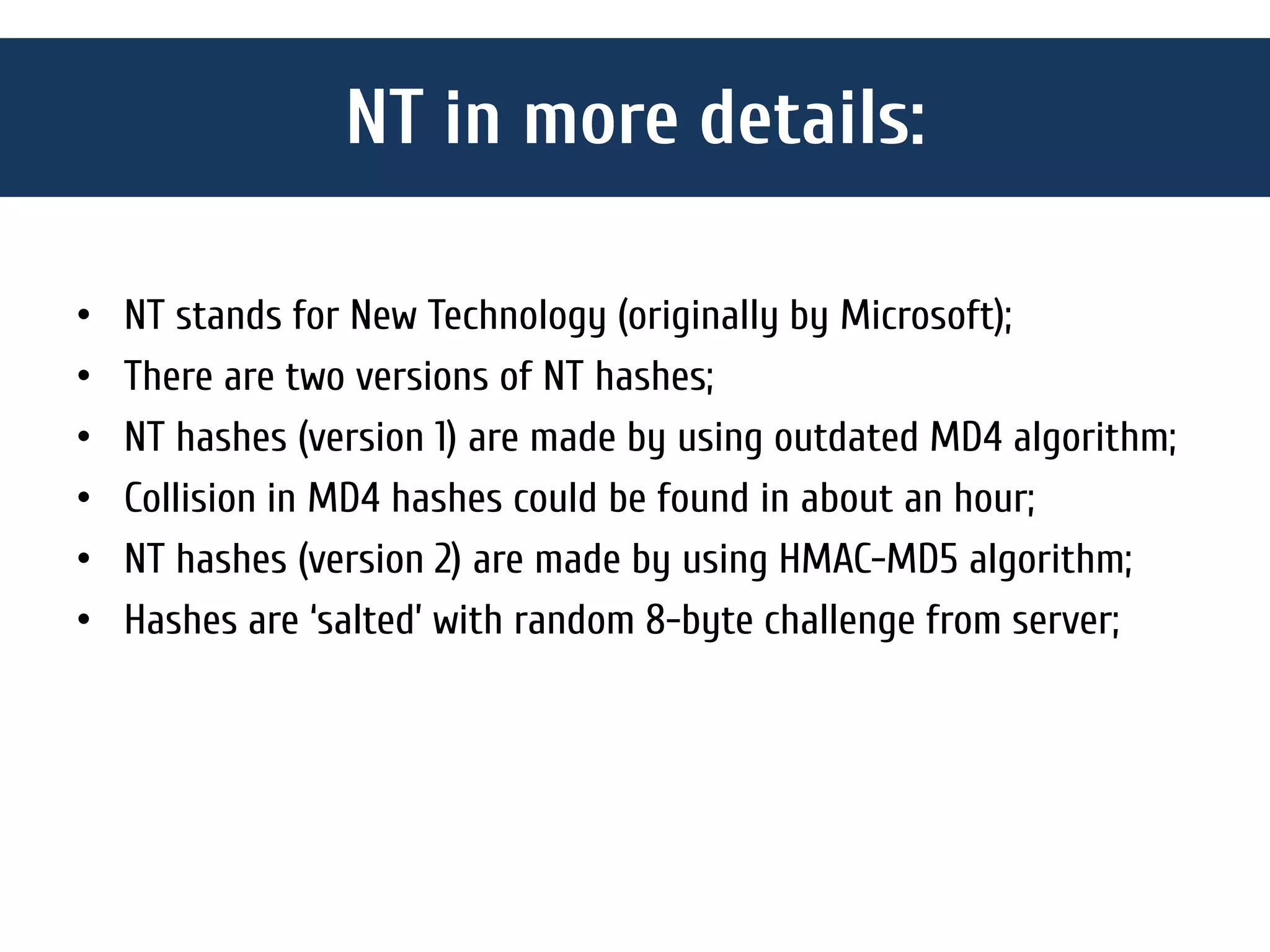Shytikov on NTLM Authentication | PPTX | Internet | Computing
