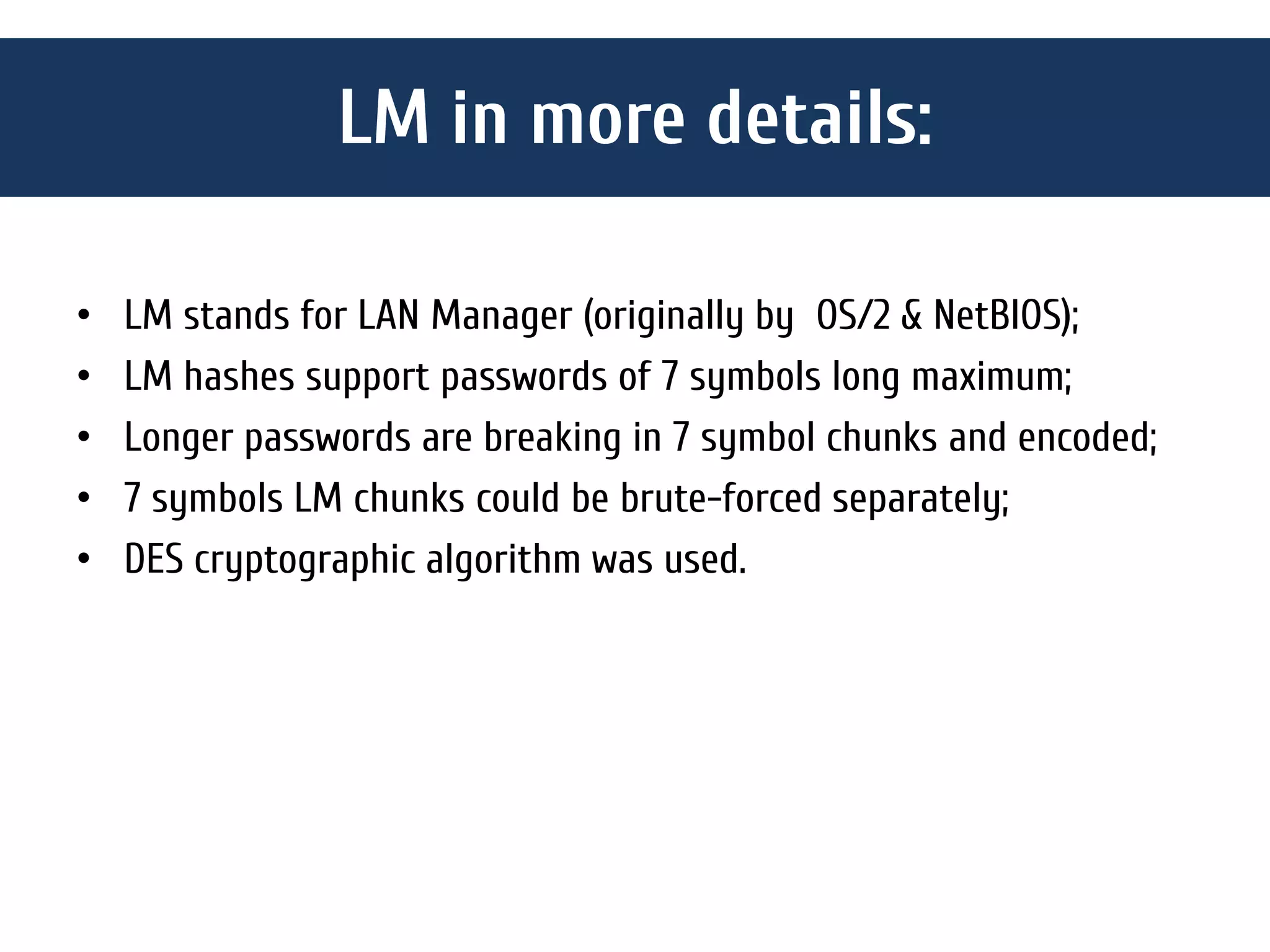 Shytikov on NTLM Authentication | PPTX | Internet | Computing