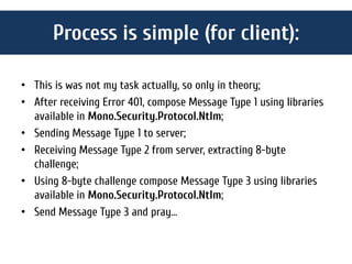 Shytikov on NTLM Authentication | PPTX | Internet | Computing