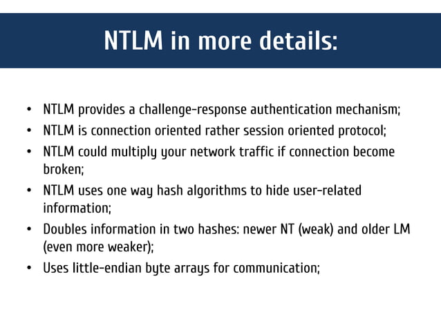 Shytikov on NTLM Authentication | PPTX | Internet | Computing