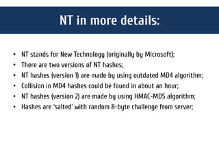 Shytikov on NTLM Authentication | PPTX | Internet | Computing