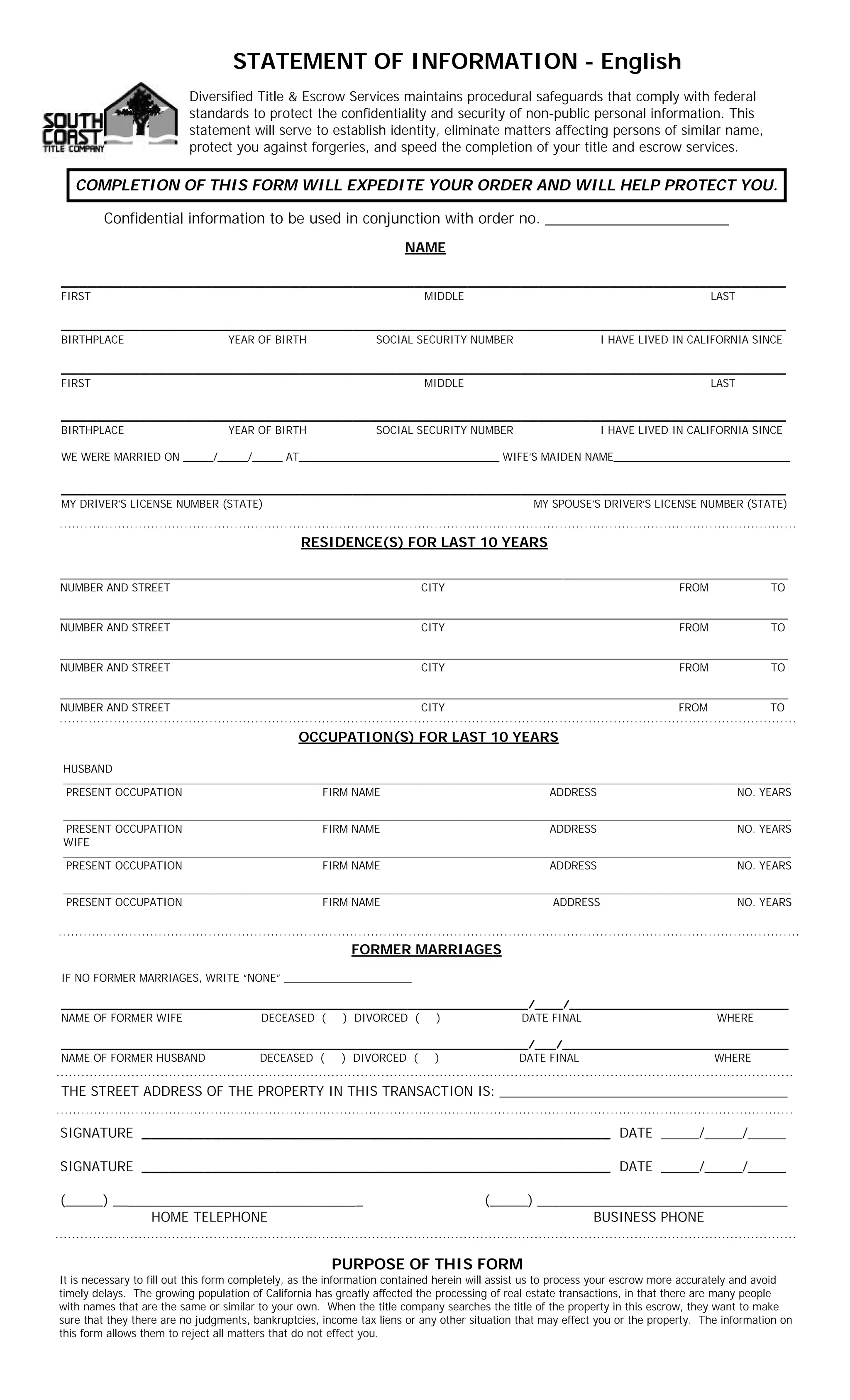 Statement of Information | PDF