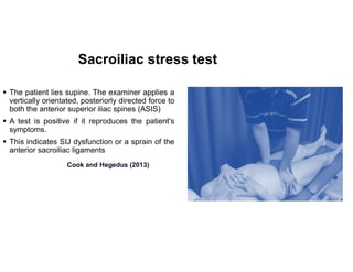 Sacroiliac(SI) Joint Dysfunction,Evaluation and Treatment | PPT
