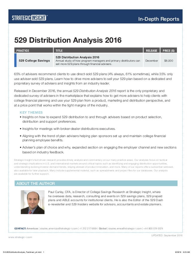 529 Distribution Analysis 2016
