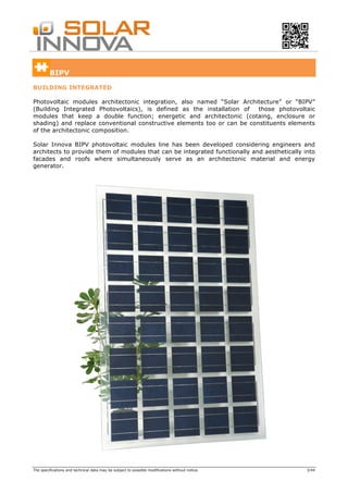 BIPV Glass/Glass Solar Photovoltaic Modules | PDF