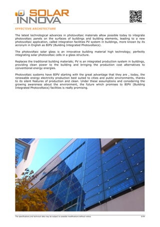 BIPV Glass/Glass Solar Photovoltaic Modules | PDF