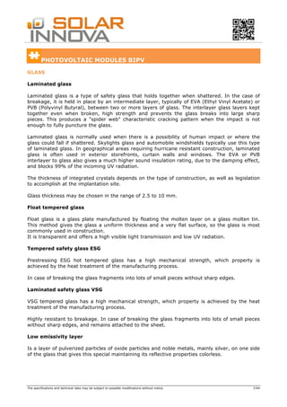 BIPV Glass/Glass Solar Photovoltaic Modules | PDF