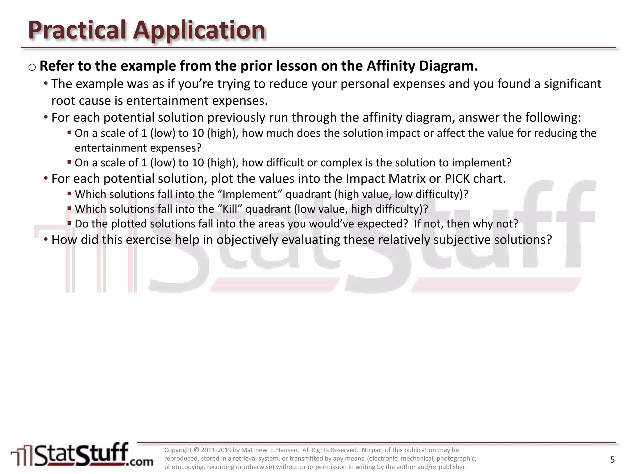 Prioritize Solutions with an Impact Matrix | PPT