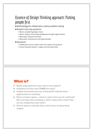 SI07 Basics of Design Thinking that are motivated by the goal of meeting a social need and that ...