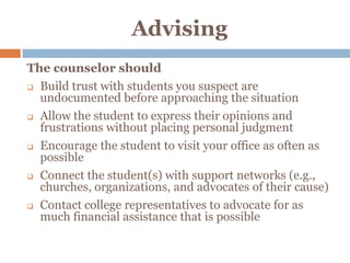 Serving the Undocumented Student Population | PPT