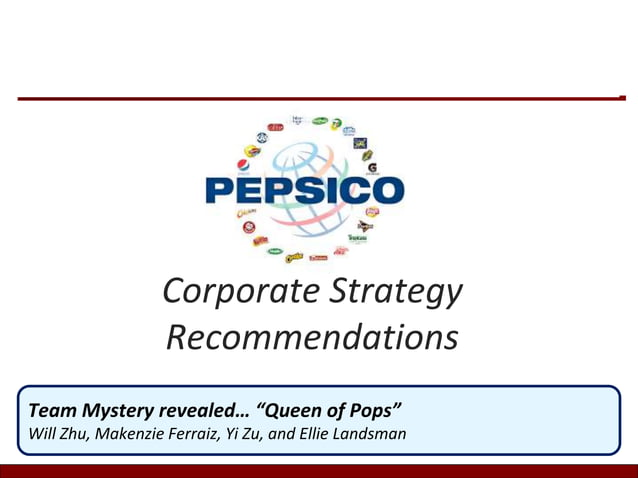PepsiCo Corporate Strategy Recommendations (SI432 Corporate Strategy) | PPT