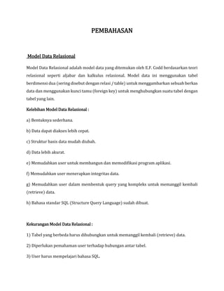 Sia implementasi aplikasi basis data relasional | PDF