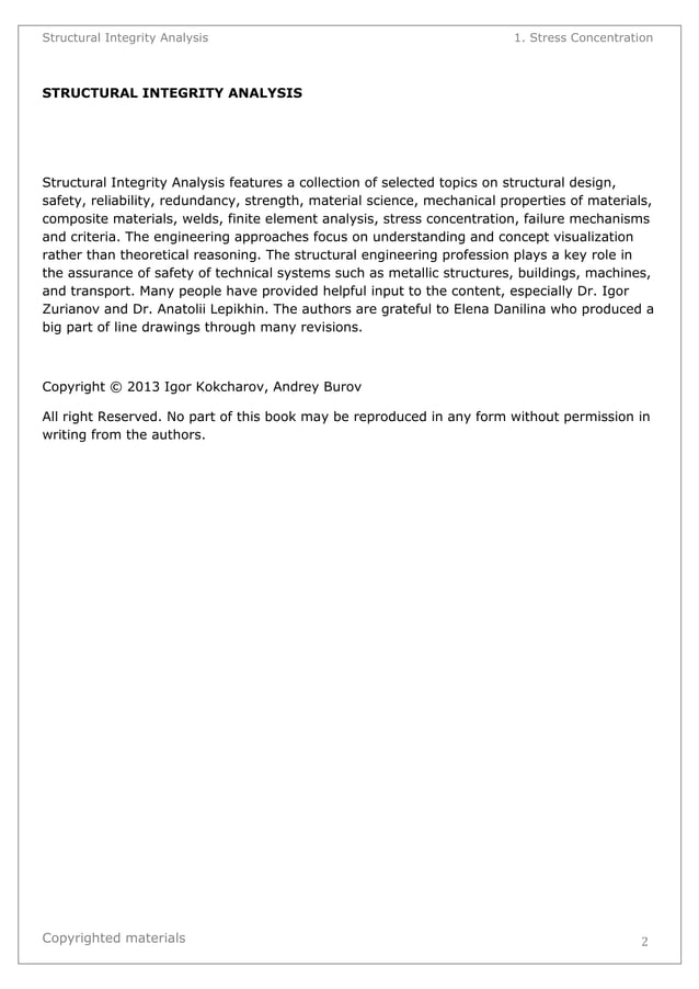 Structural Integrity Analysis. Chapter 1 Stress Concentration | PDF
