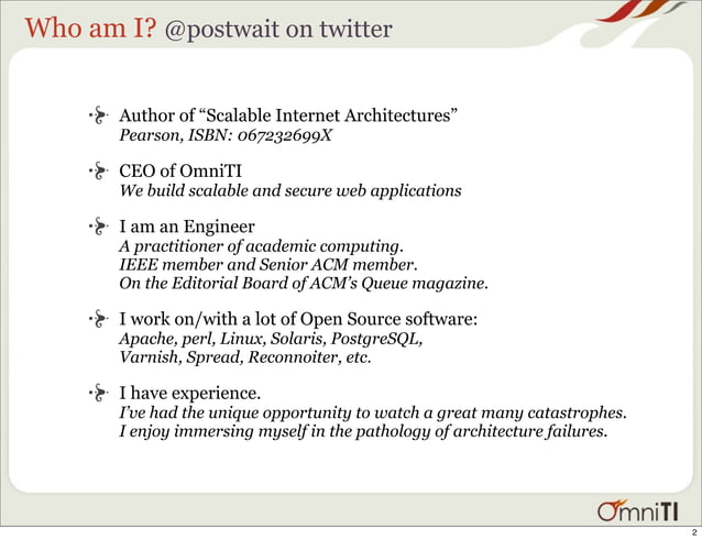 Velocity 2010: Scalable Internet Architectures | PPT