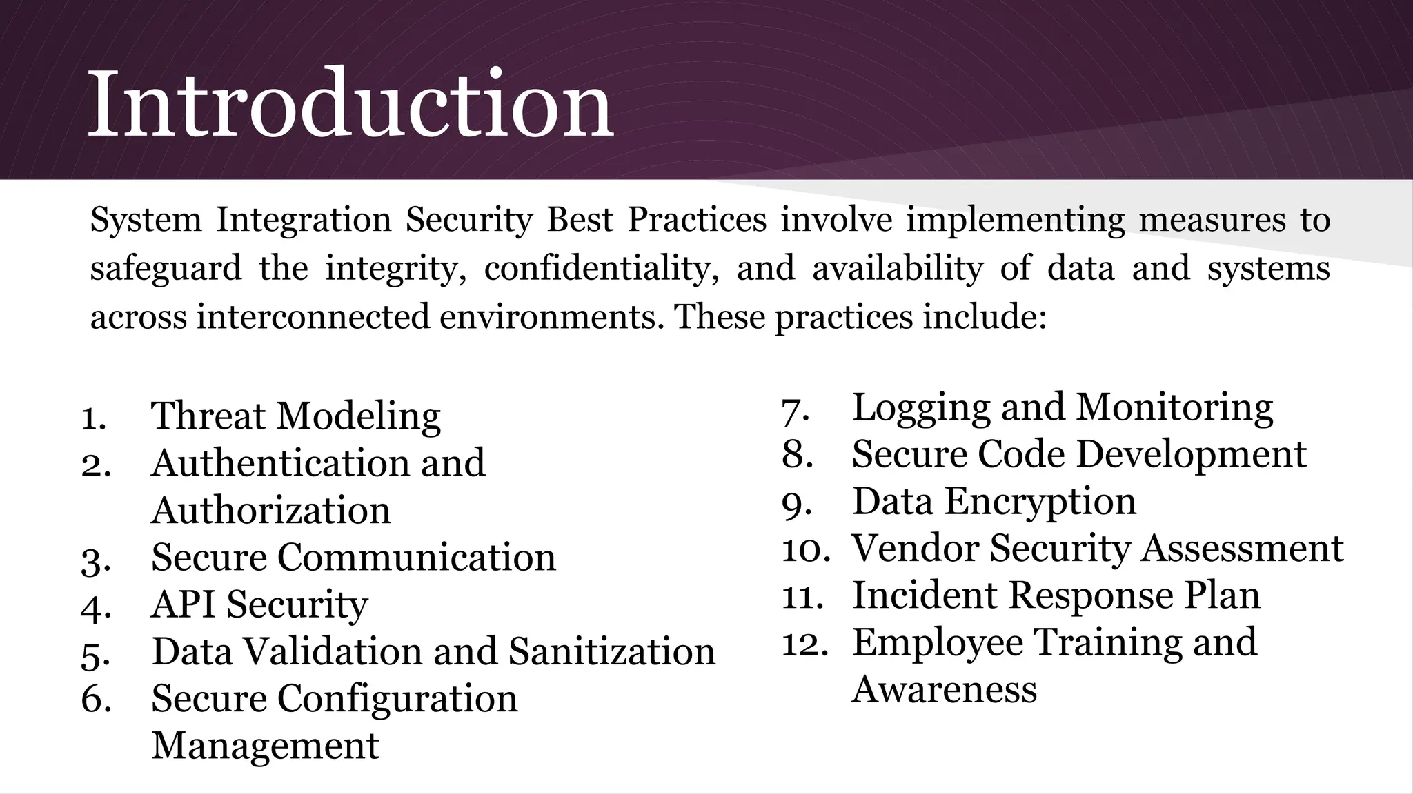 SIA2(Security Best Practices in System Integration).pptx | Information and Network Security ...