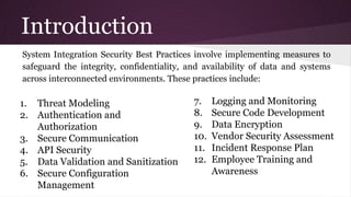 SIA2(Security Best Practices in System Integration).pptx | Information ...