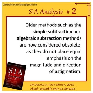 SIA Analysis - tackling surgically induced astigmatism | PPTX