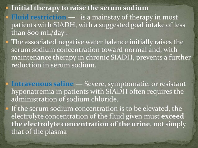 SIADH | PPTX | Hormonal Disorders | Endocrine and Metabolic Diseases