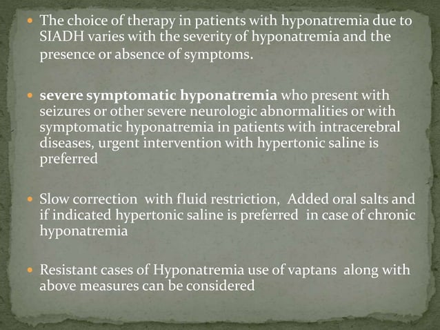SIADH | PPTX | Hormonal Disorders | Endocrine and Metabolic Diseases