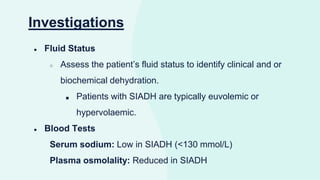 SIADH (Syndrome of inappropriate antidiuretics hormone) | PPTX