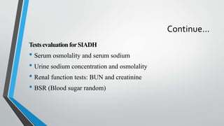 SIADH.pptx | Hormonal Disorders | Endocrine and Metabolic Diseases