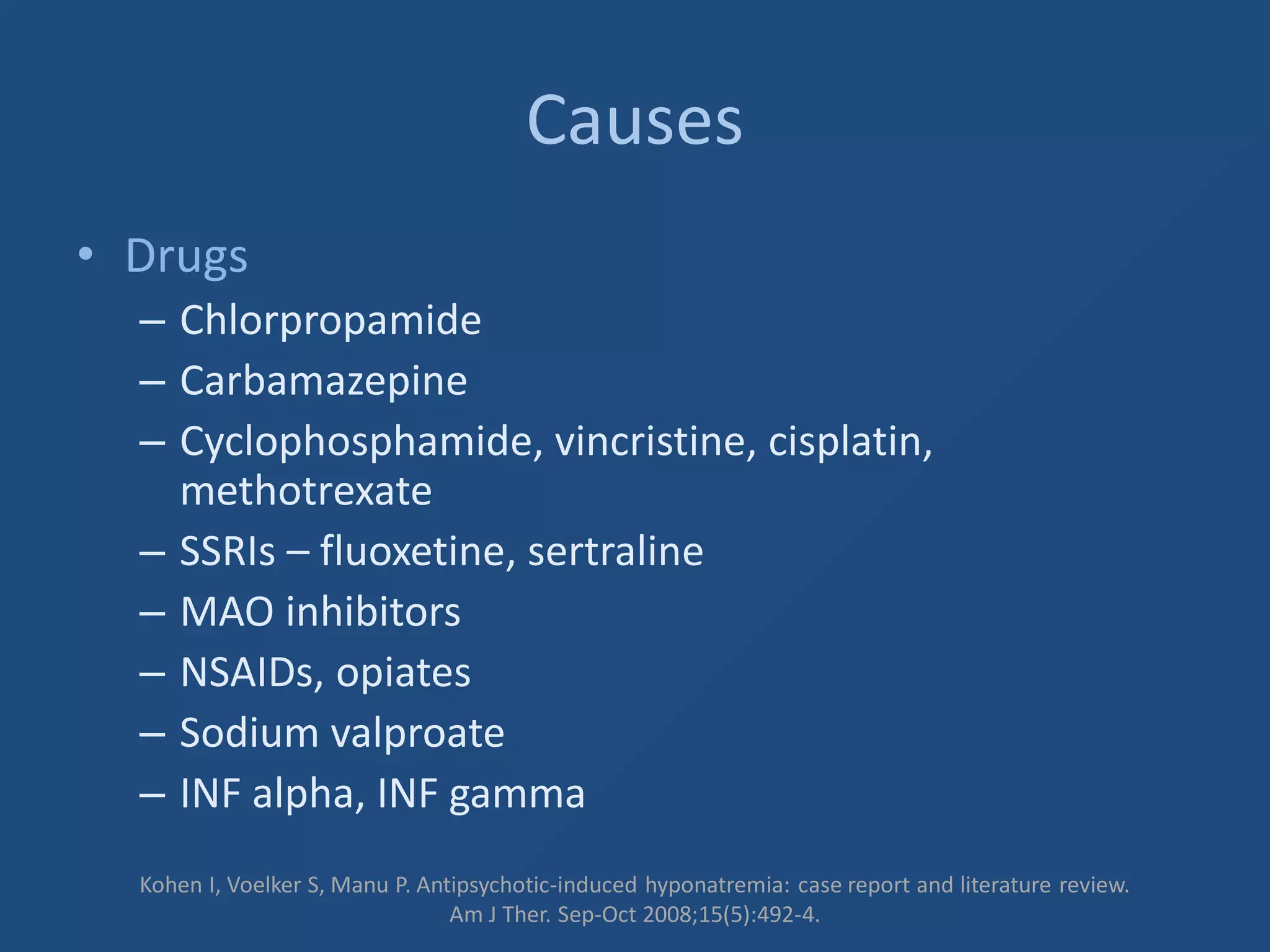Syndrome of Inappropriate Anti-diuretic Hormone Secretion (SIADH) | PDF