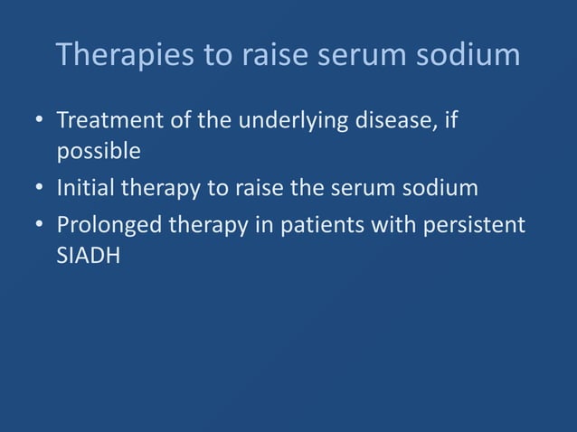 Syndrome of Inappropriate Anti-diuretic Hormone Secretion (SIADH) | PDF