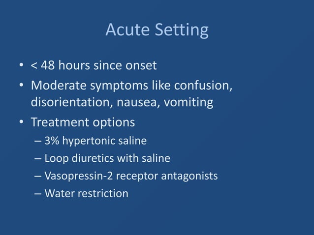 Syndrome of Inappropriate Anti-diuretic Hormone Secretion (SIADH) | PDF