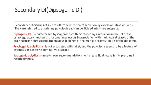 SIADH v/s Diabetes Insipidus .pptx | Endocrine and Metabolic Diseases ...