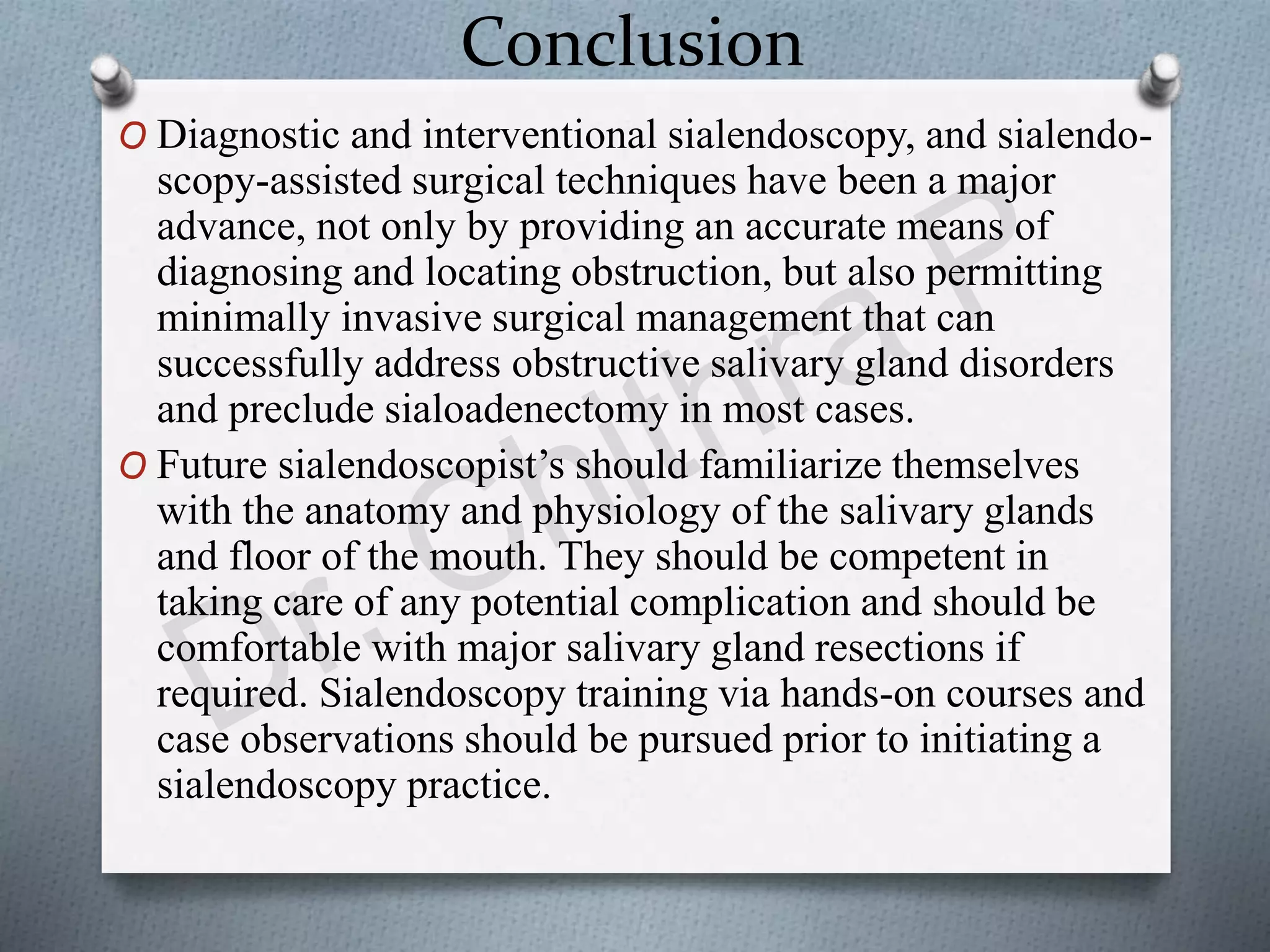 Sialendoscopy dr chithra p | PPT