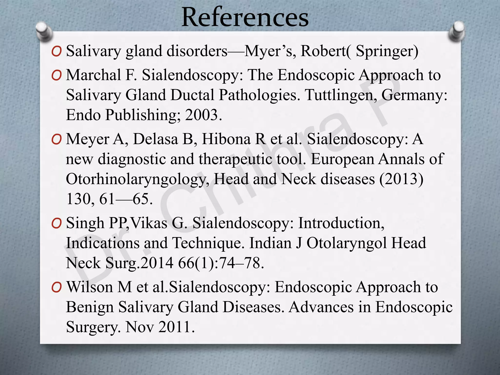 Sialendoscopy dr chithra p | PPT