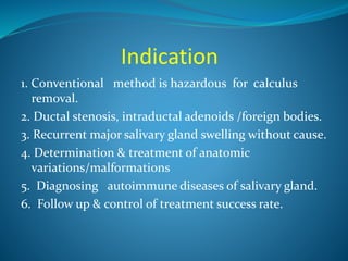 Sialoendoscopy – a novel minimally invasive diagnostic | PPT